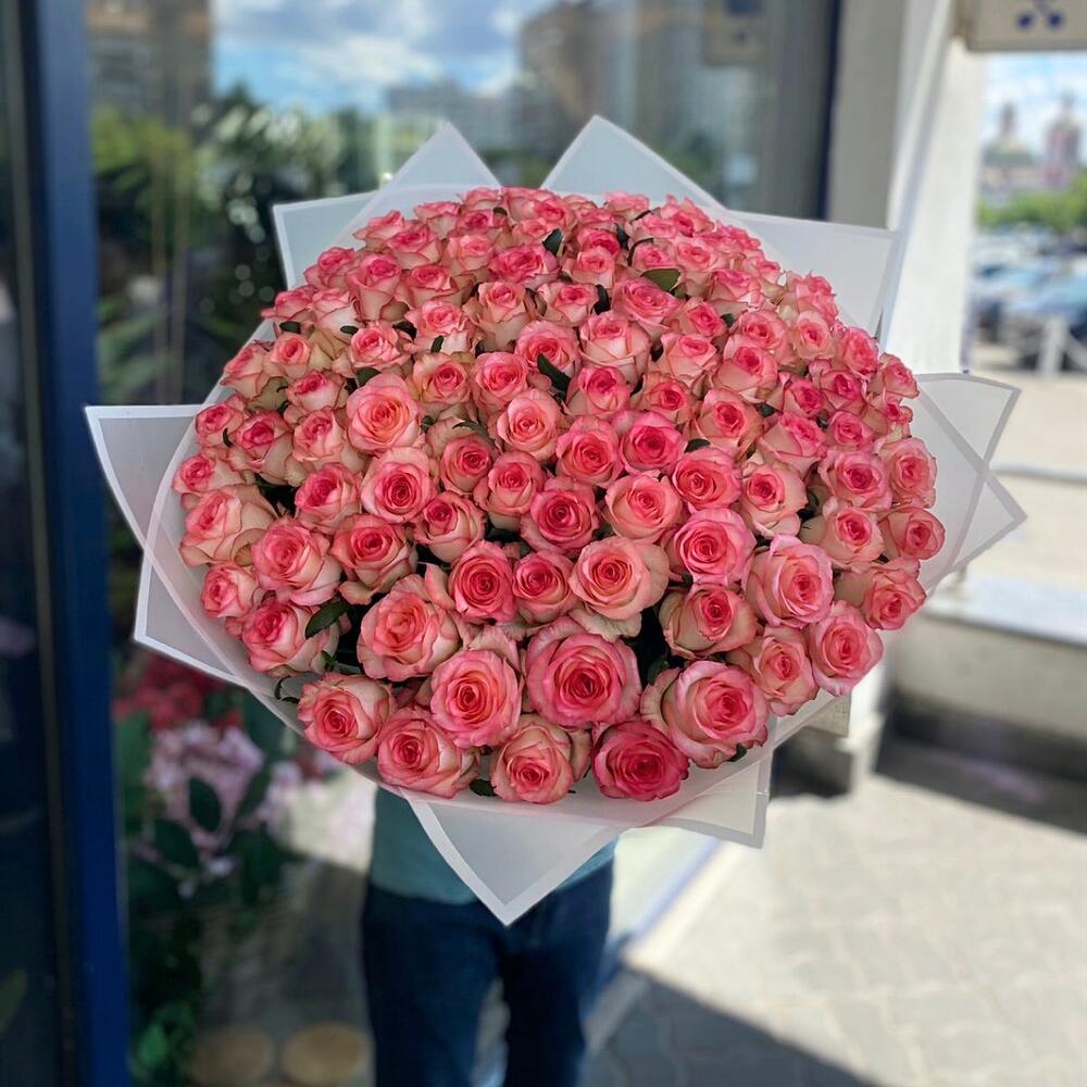Букет 101 Роза Джумилия 70 см, Flowers and presents Moscow, buy at a ...
