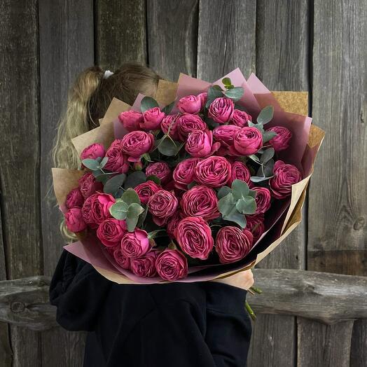 Монобукет из кустовой пионовидной розы FM250, Цветы и подарки в Москве ...