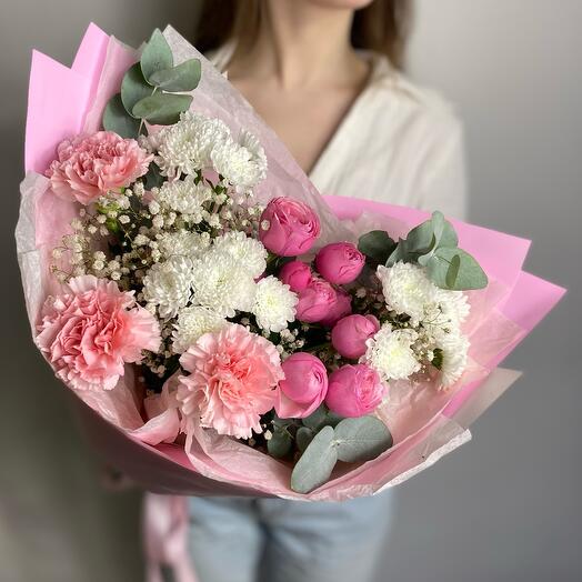 Нежный букет с пионовидной розой, Цветы Санкт-Петербург, Ленинградская ...